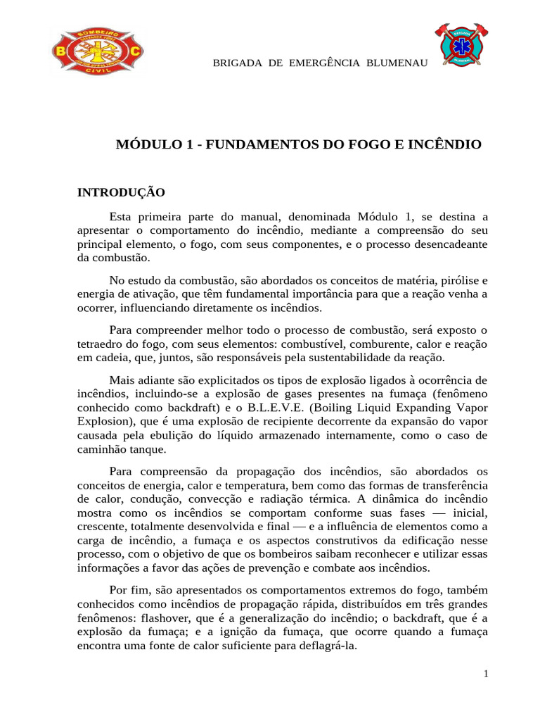 Apostila BC - Módulo Bombeiro Civil Atualizada Agosto de 2020 | PDF ...