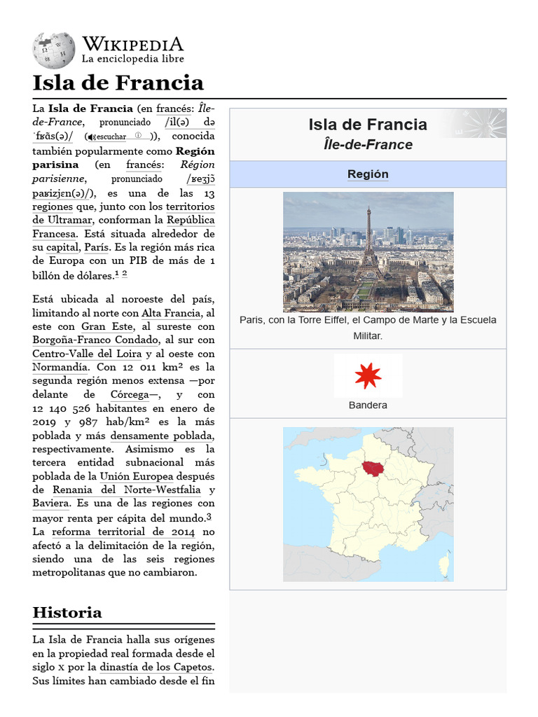 Isla de Francia - Wikipedia, La Enciclopedia Libre | PDF