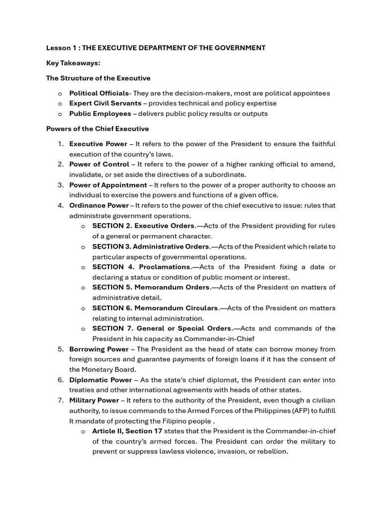 Group 5 The Executive Department of The Government | PDF | Presidents ...