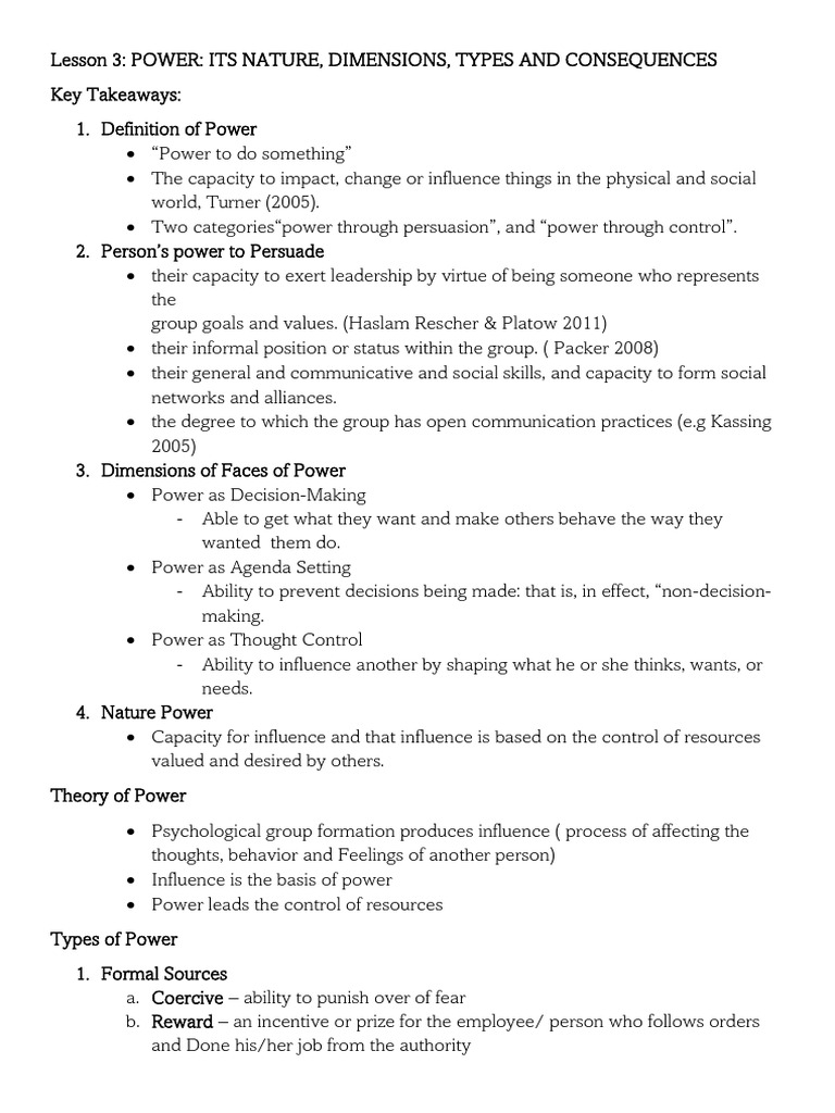 Understanding Power: Types and Influence | PDF | Power (Social And ...