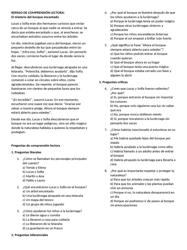 comprensión repaso. 3 | PDF