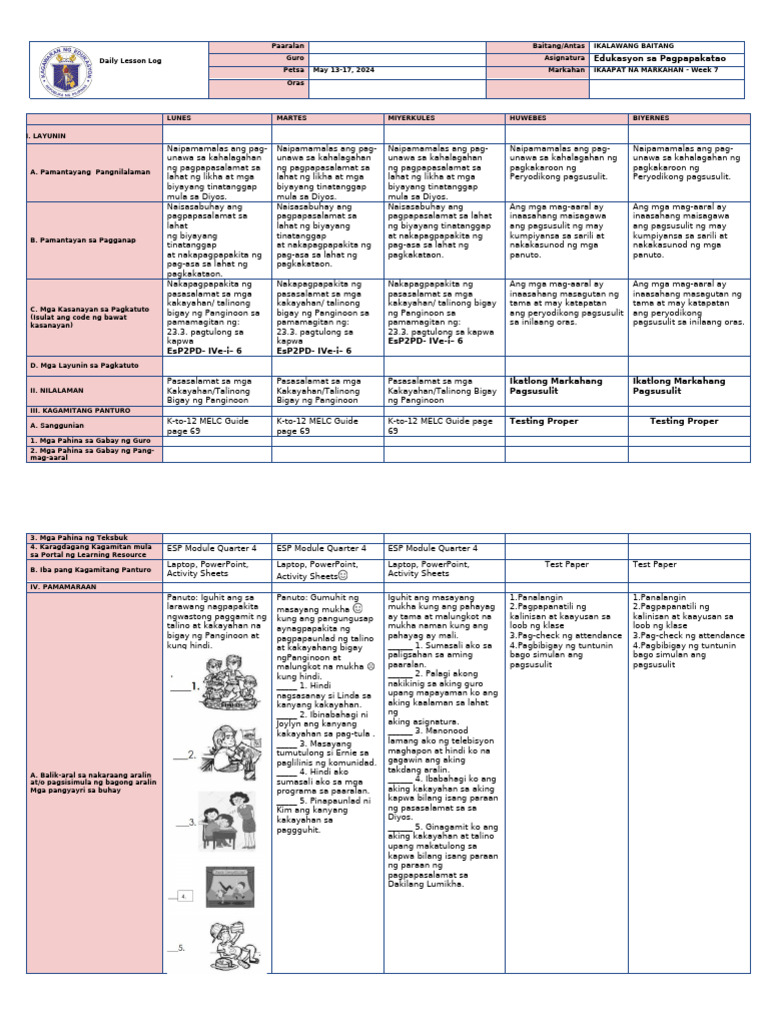 Q4-WEEK7-DLL-ESP 2 | PDF