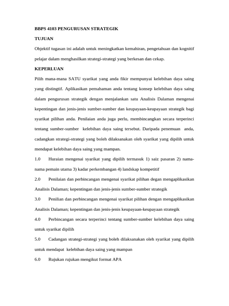 Bbps 4103 Pengurusan Strategik | PDF