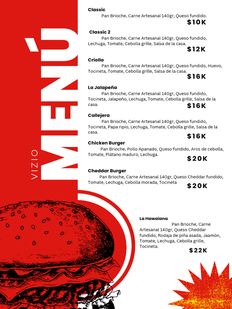 Menú Vizio | PDF | Pancho | Salchicha