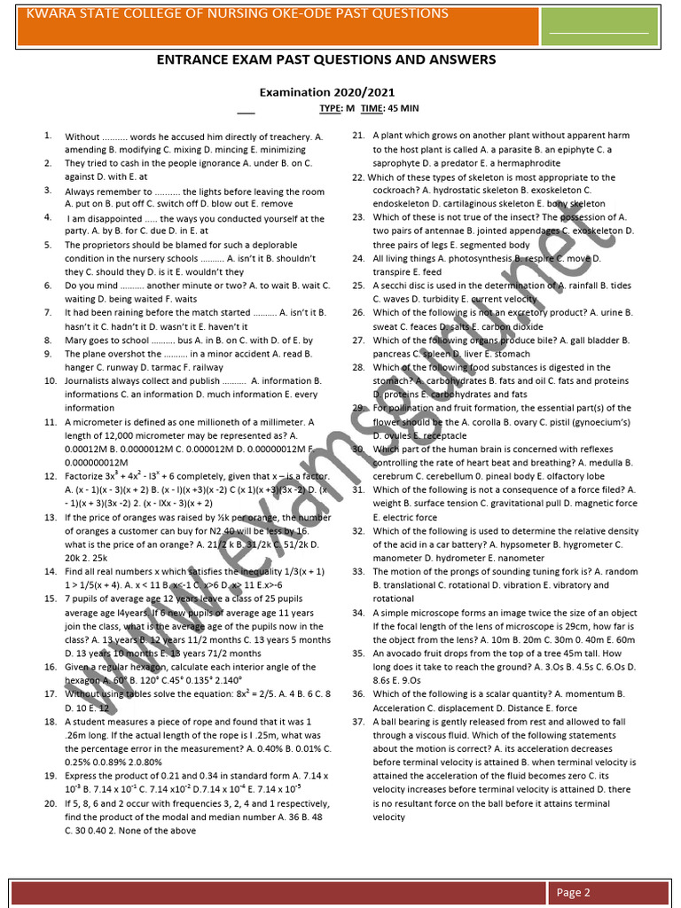 Kwara State Nursing Oke-Ode | PDF | Adenosine Diphosphate | Acid