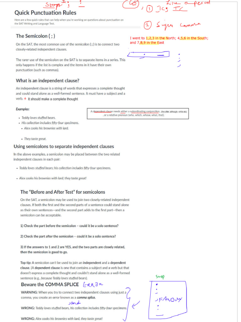 Semicolon NOTES | PDF