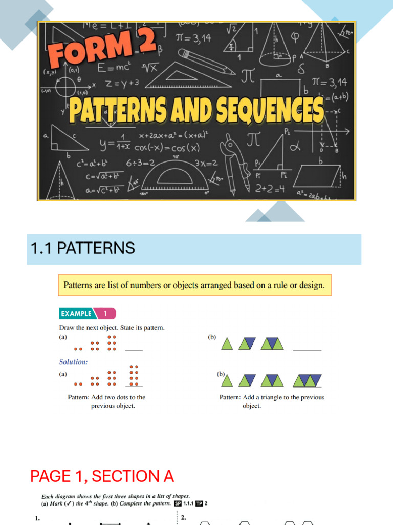 Patterns and Sequences Part 1 | PDF