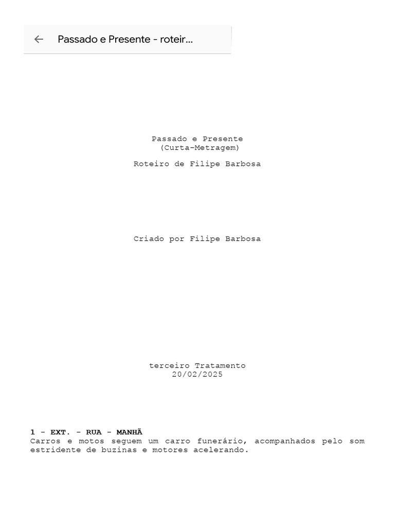 Roteiro: Passado e Presente | PDF