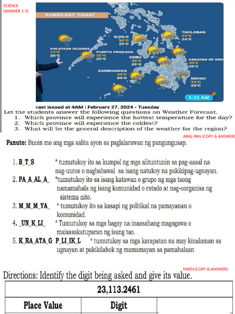 March 11 Grade 4 | PDF