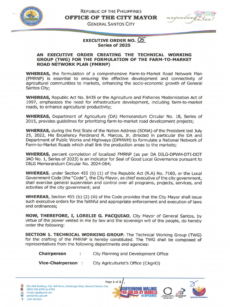 Executive Order No. 05 | PDF
