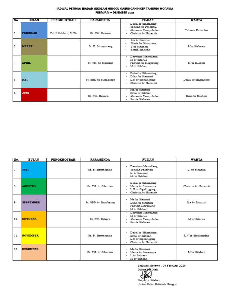 JADWAL MINGGU GABUNGAN-2 - Diedit | PDF