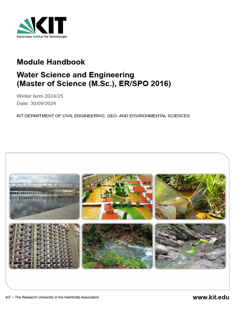 KIT Water Science and Engineering Program | PDF | Engineering | Hydrogeology