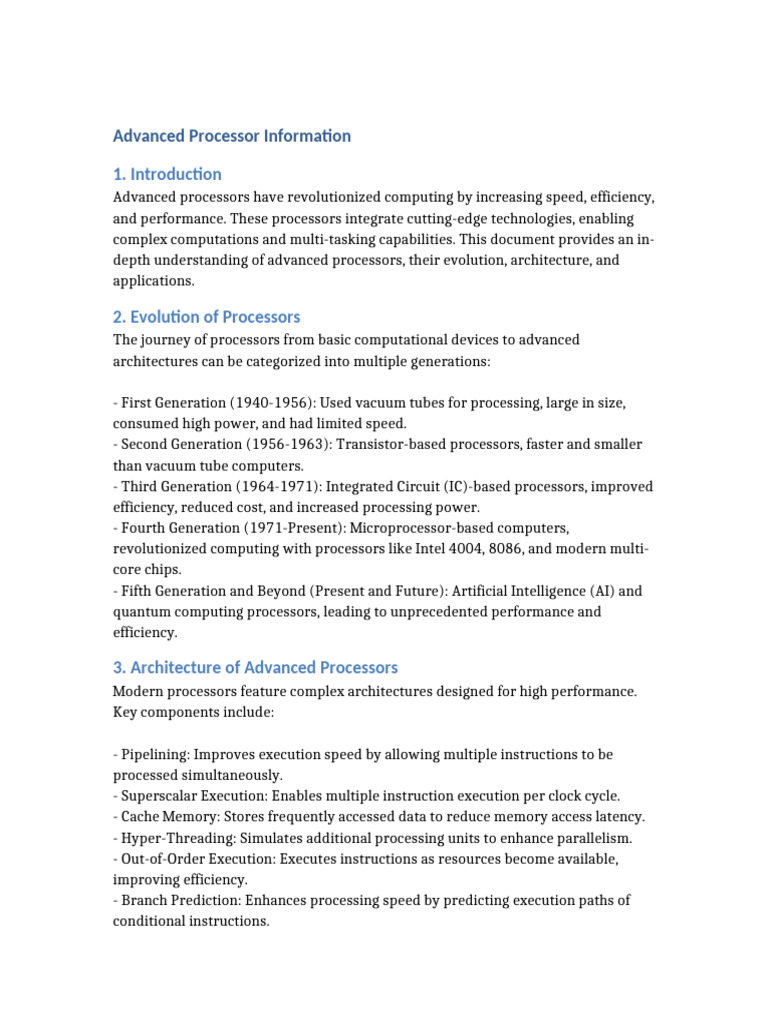 Advanced Processor Information | PDF | Central Processing Unit | Multi ...