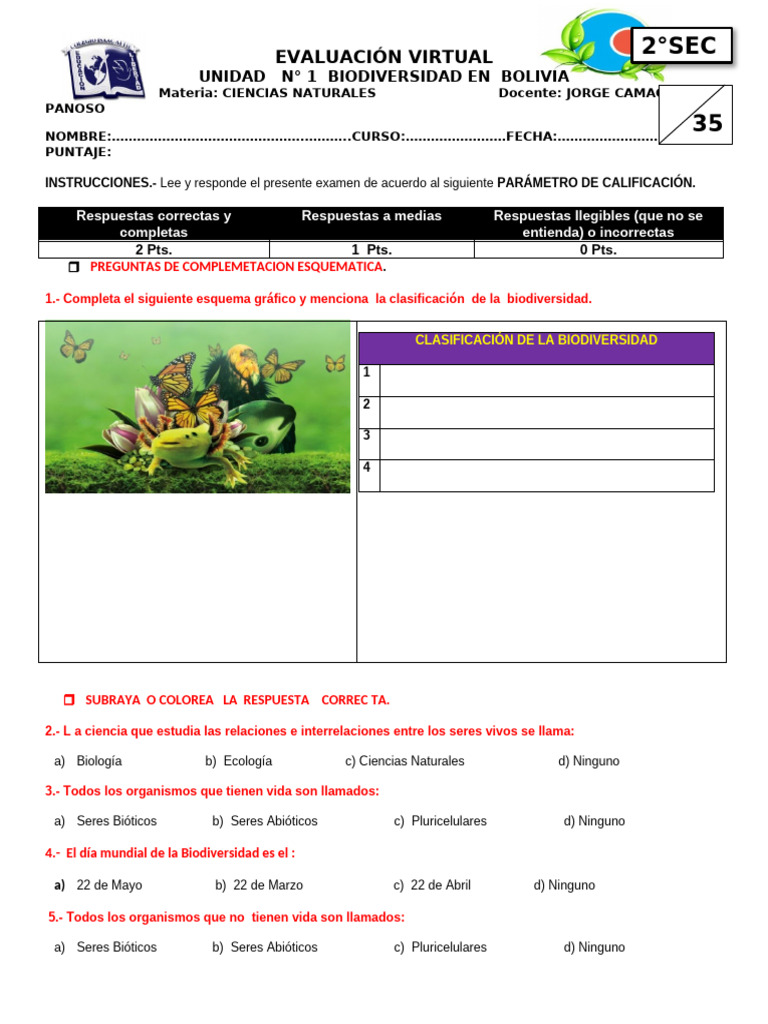 Evaluación de Biodiversidad en Bolivia | PDF | Biodiversidad | Flores