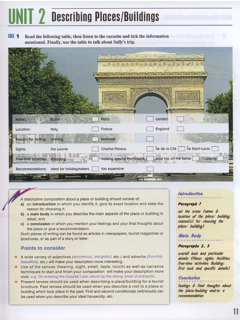 Unit 1 - Describing Places and Buildings | PDF