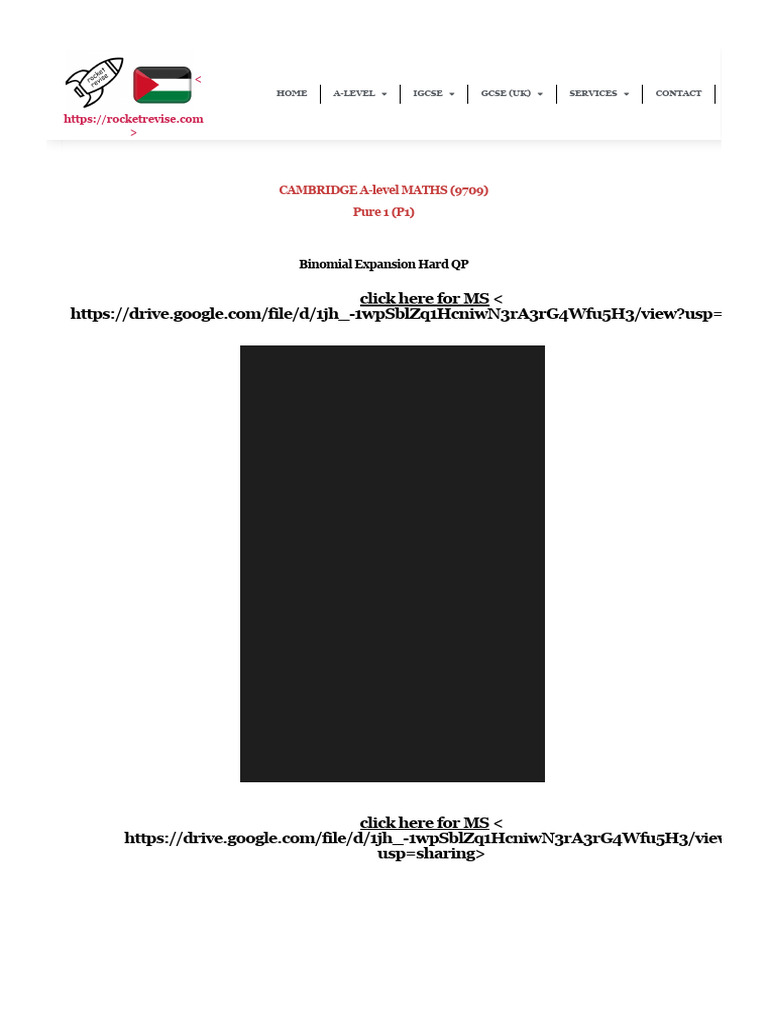 P1 - binomial qp - Rocket Revise | PDF