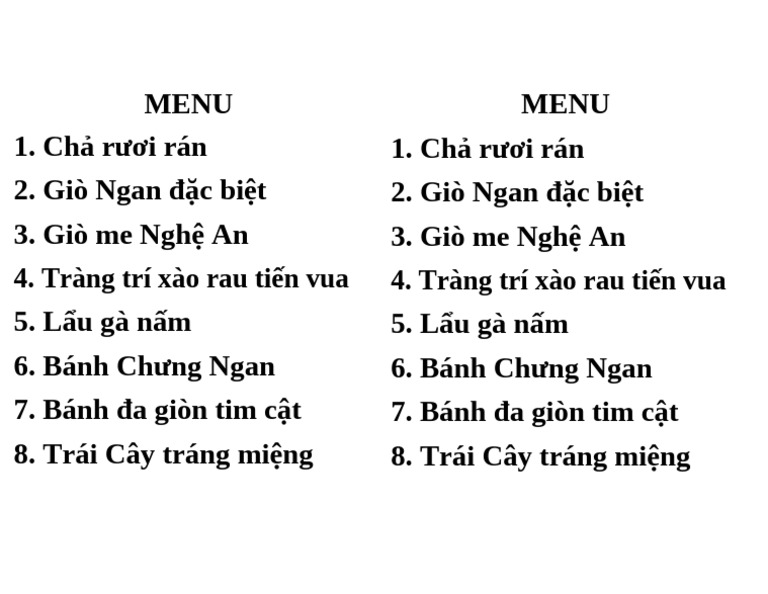 Menu 1 | PDF