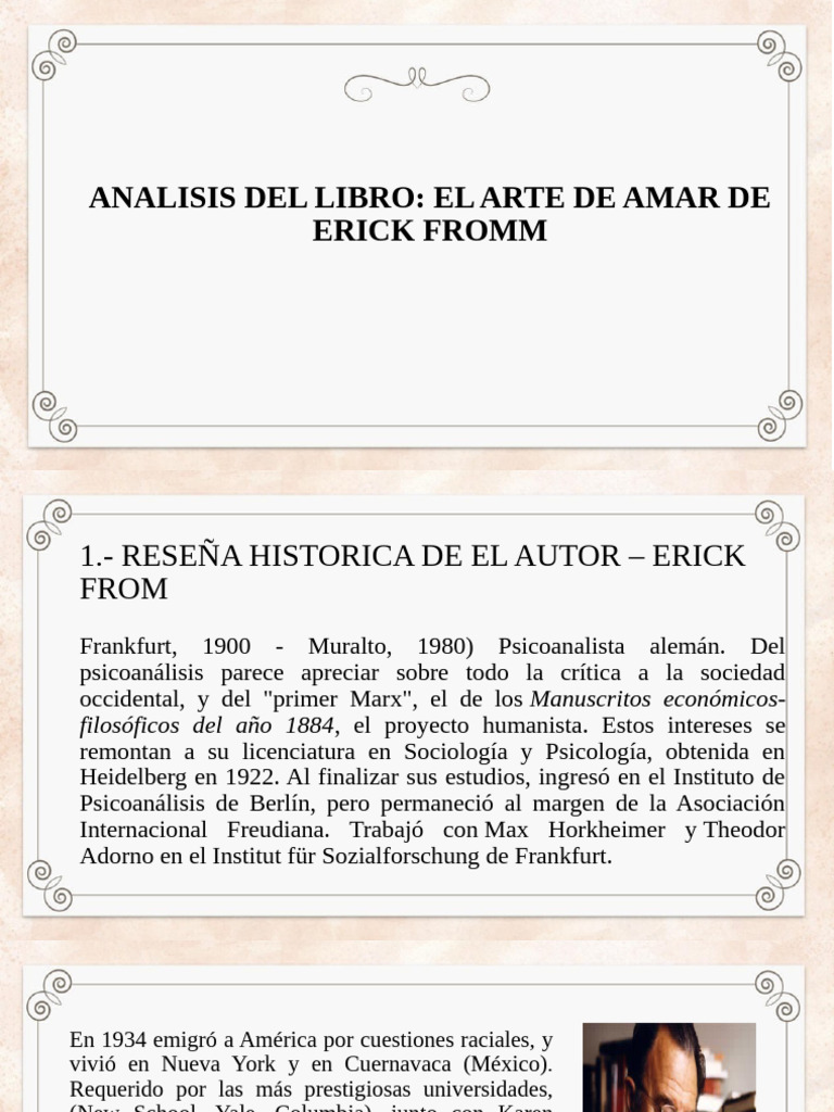 Analisis Del Libro Ppt | PDF | Amor | Erich Fromm