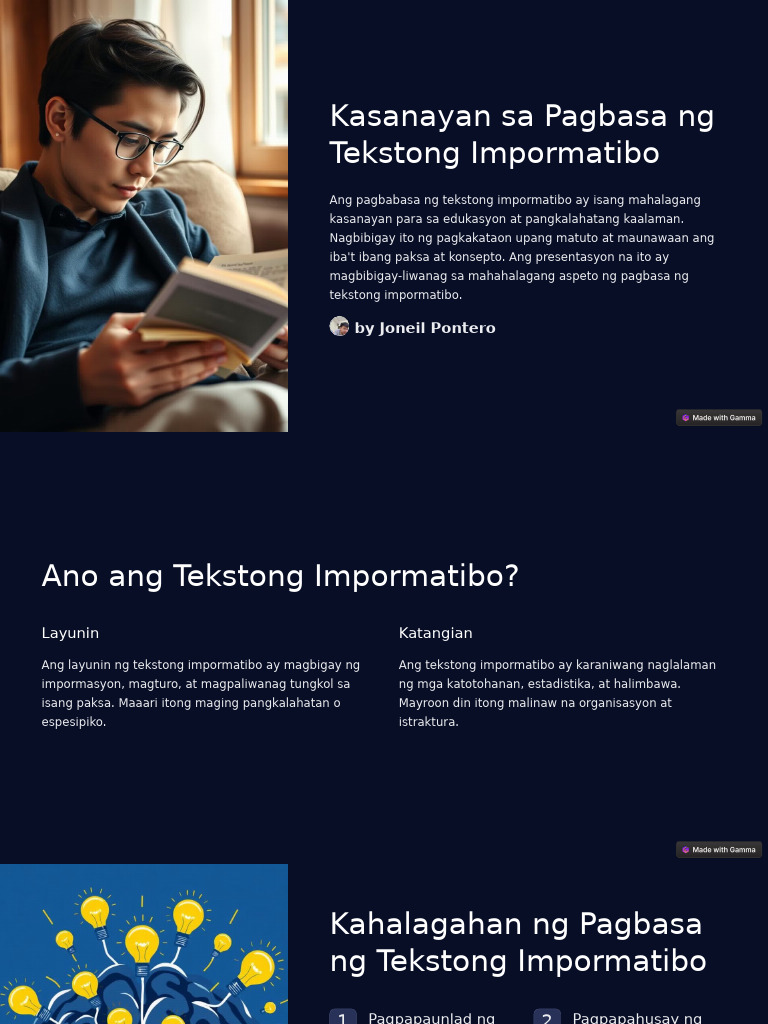 Kasanayan Sa Pagbasa NG Tekstong Impormatibo 2 | PDF