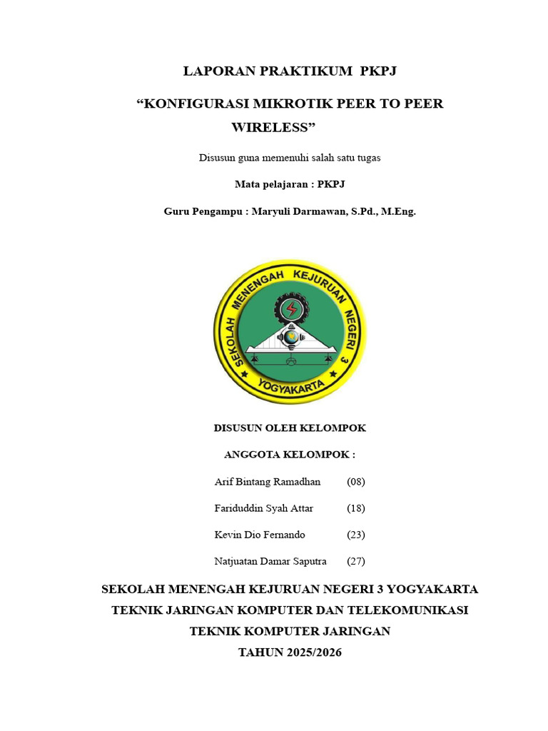 Laporan Konfigurasi Mikrotik Peer To Peer Wireless | PDF