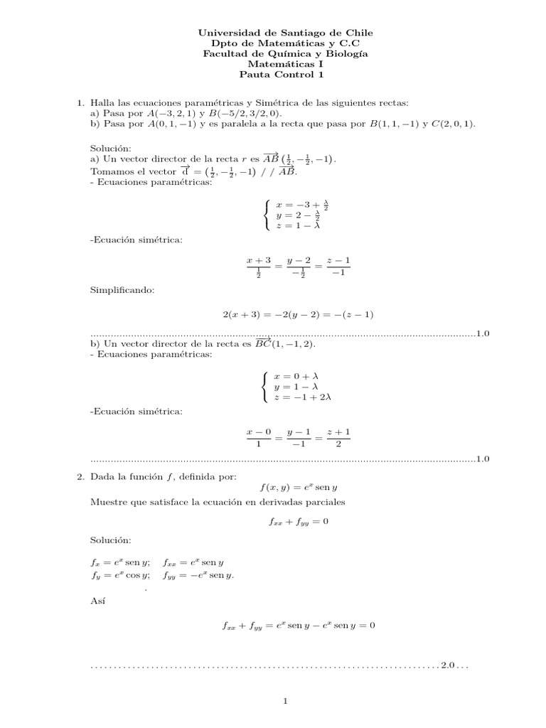 Pauta Control 2 Mat 2 2 2024 | PDF | Ecuaciones | Física Matemática