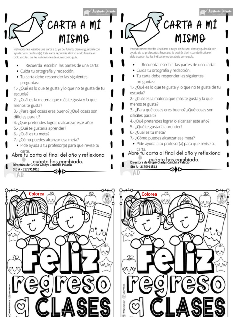 Regreso A Clase Actividad 2025 | PDF