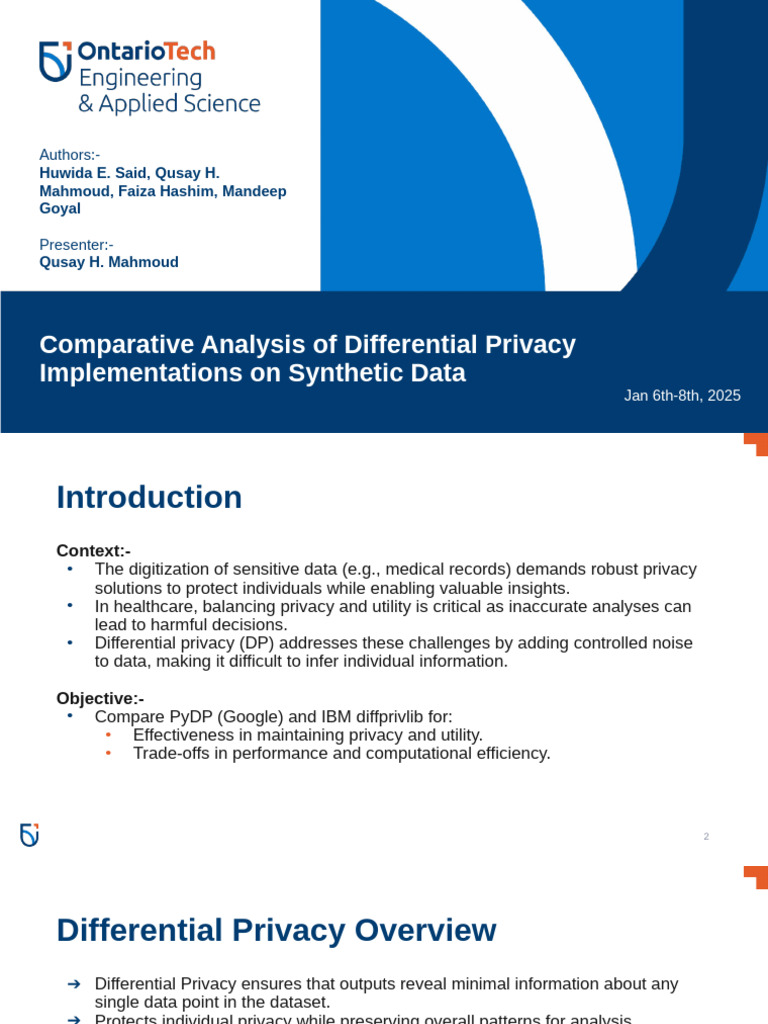 Comparative Analysis of Differential Privacy Implementations on ...