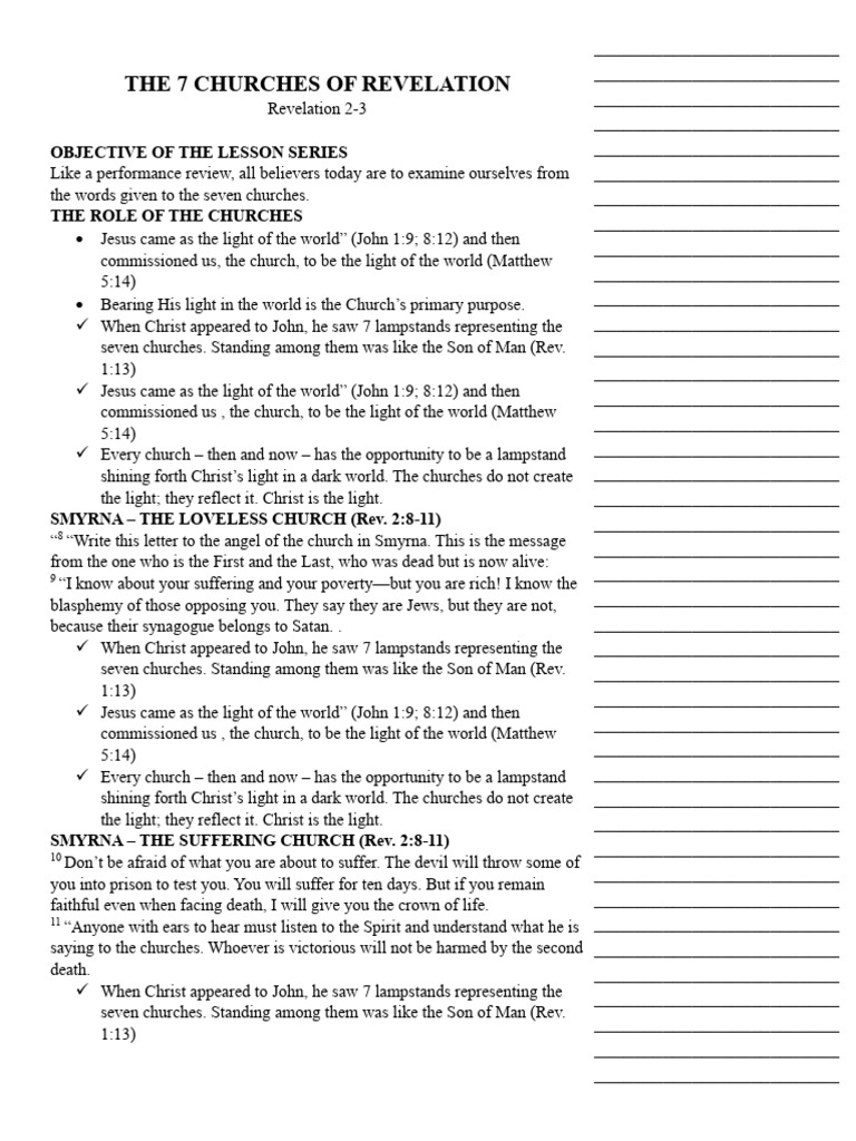 The 7 Churches of Revelation | PDF | Jesus | Disciple (Christianity)