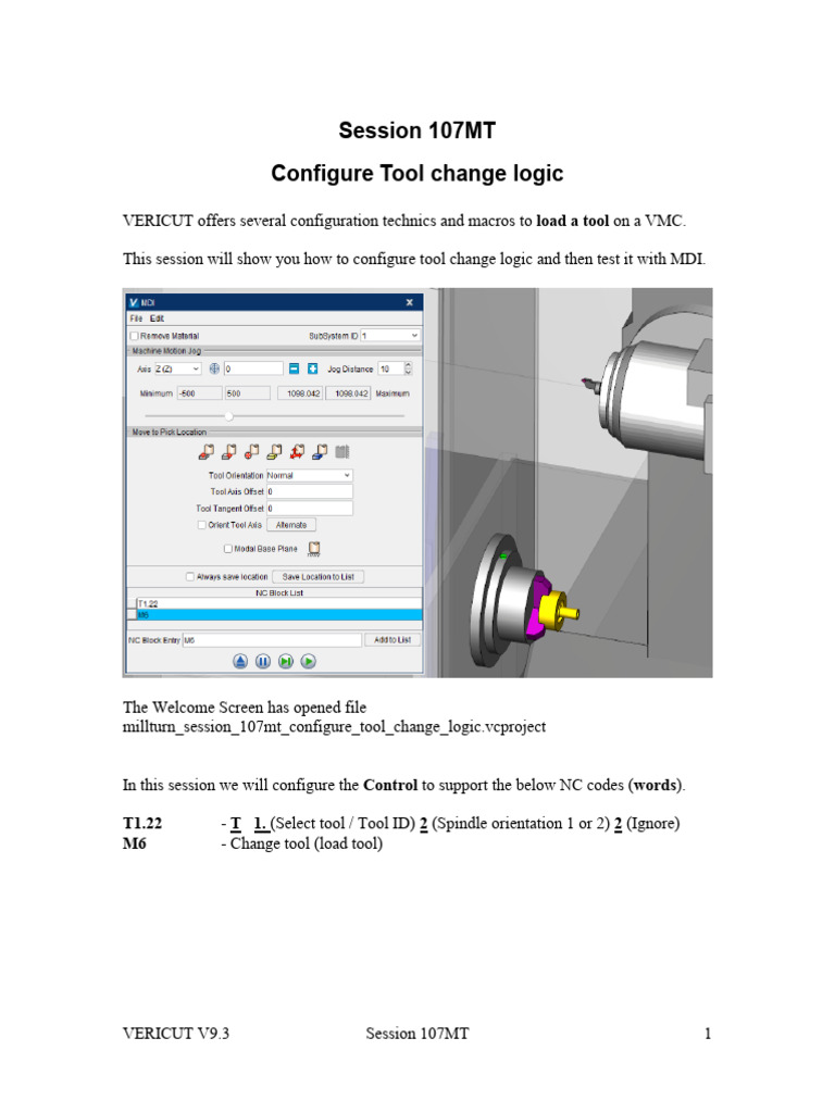 Session 107MT-Configure Tool Change Logic | PDF | Software Development ...