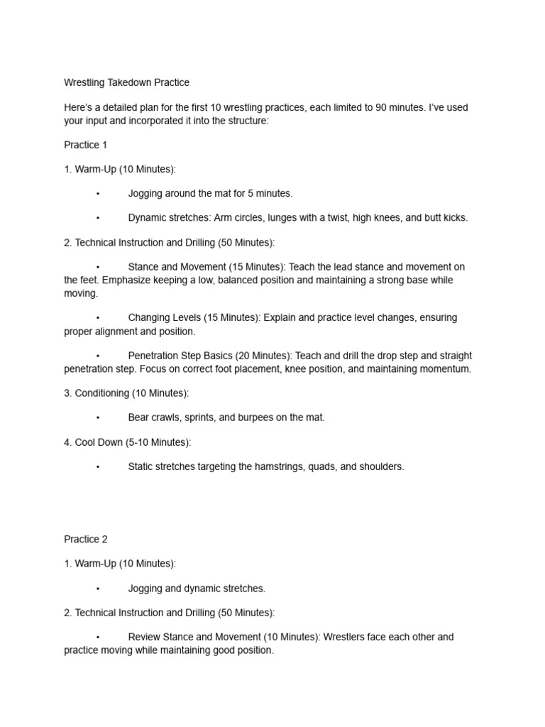 10 Wrestling Takedown Practice Plans | PDF | Individual Sports