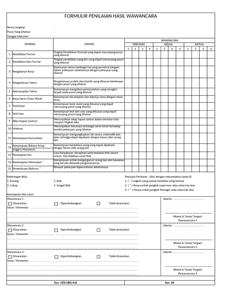 010 - Form Interview | PDF