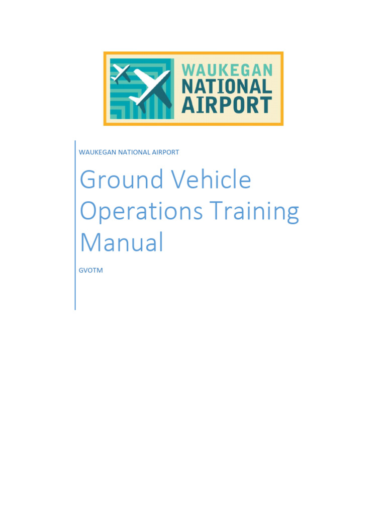 Waukegan Airport Ground Vehicle Training Manual | PDF | Airport | Air ...