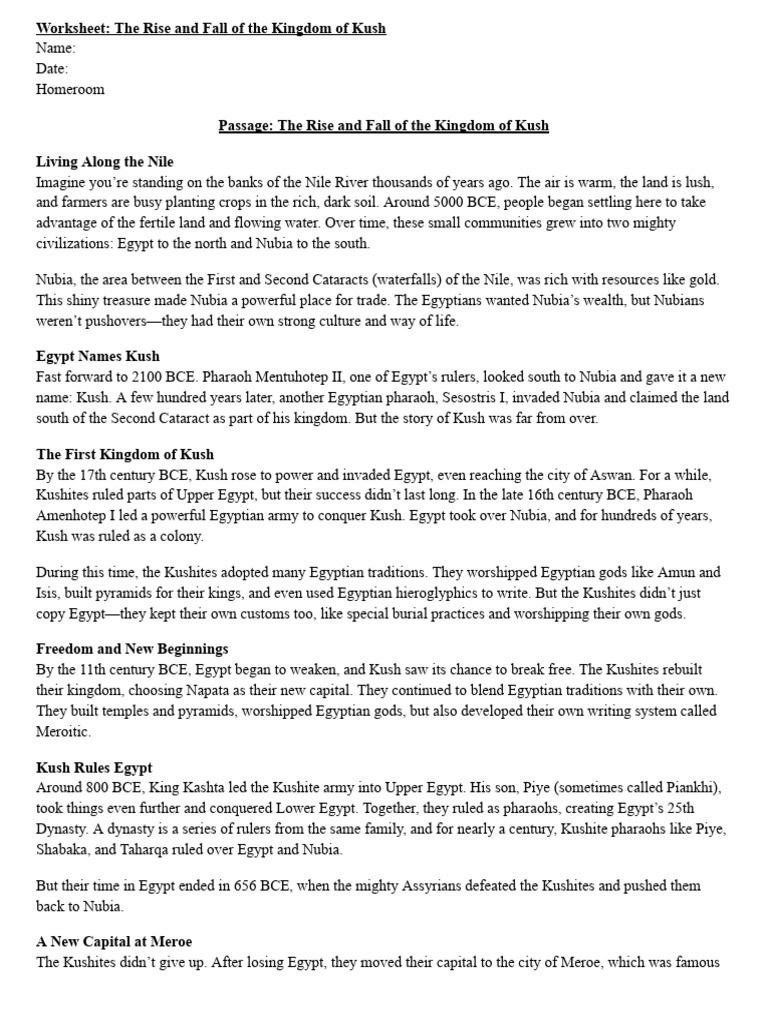 The Rise and Fall of the Kingdom of Kush | PDF | Ancient Egypt ...