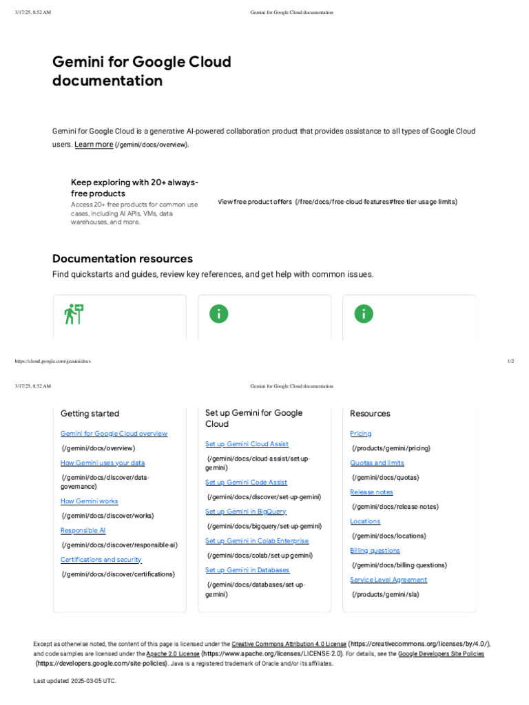 Gemini For Google Cloud Documentation | PDF | Cloud Computing | Databases