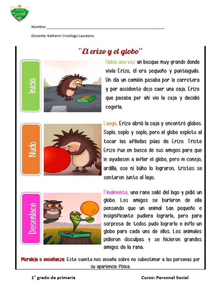 Ficha de Aprendizaje - Personal Social - Soy Unico y Especial | PDF