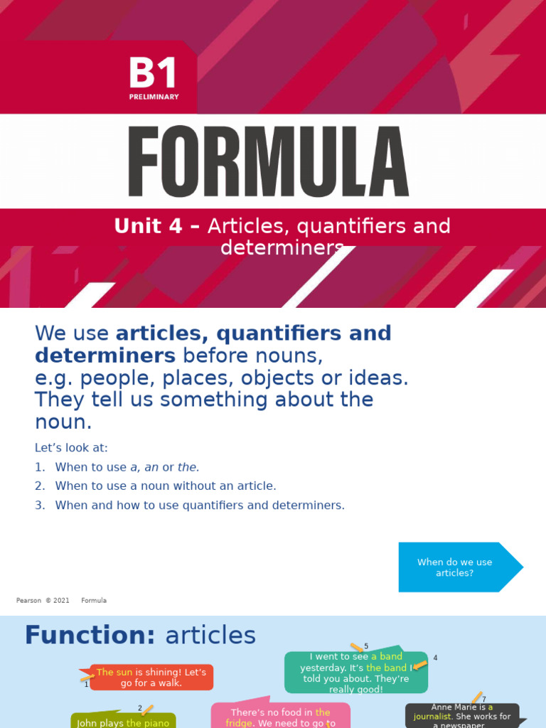 Articles and Quantifiers | PDF | Plural | Noun