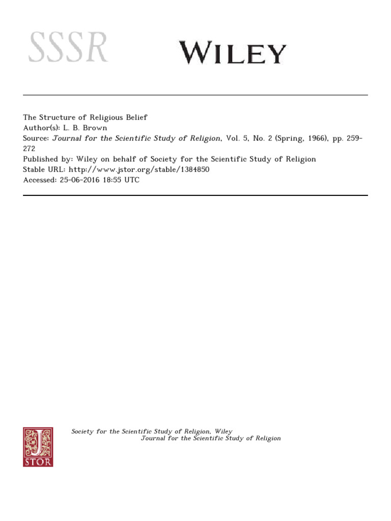 The Structure of Religious Belief | PDF | Extraversion And Introversion ...