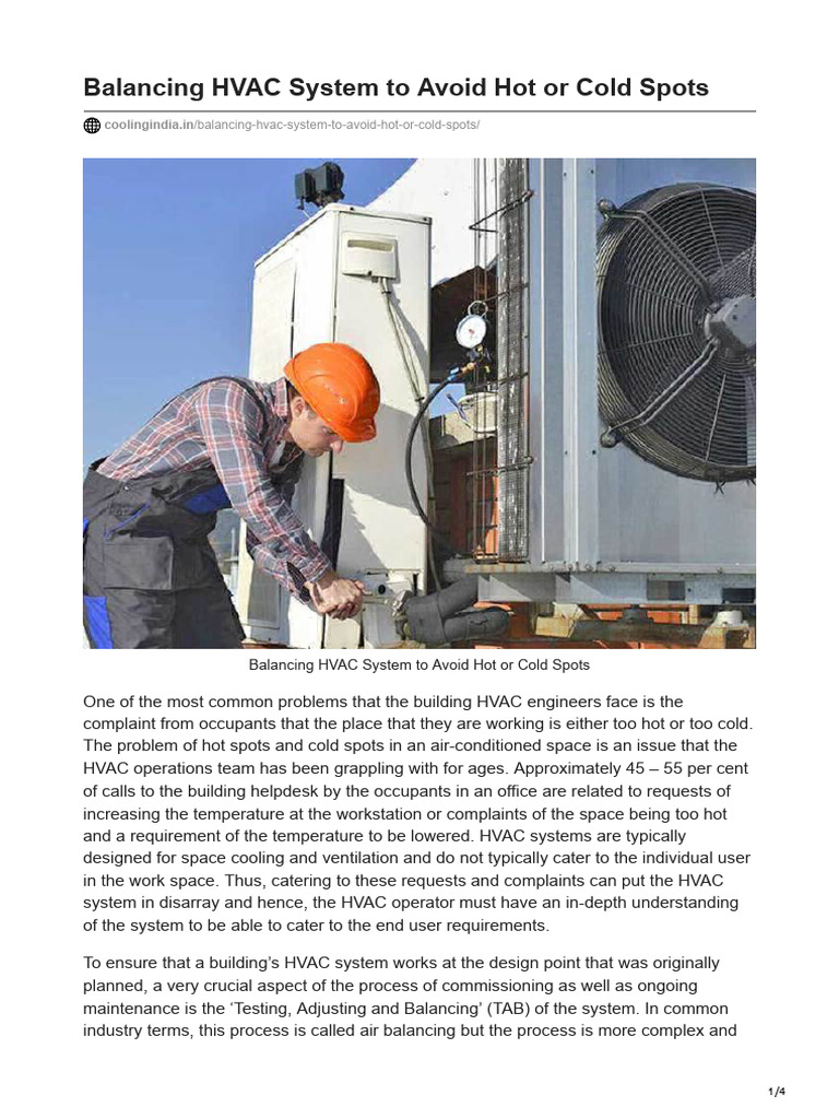Coolingindia - In-Balancing HVAC System To Avoid Hot or Cold Spots ...