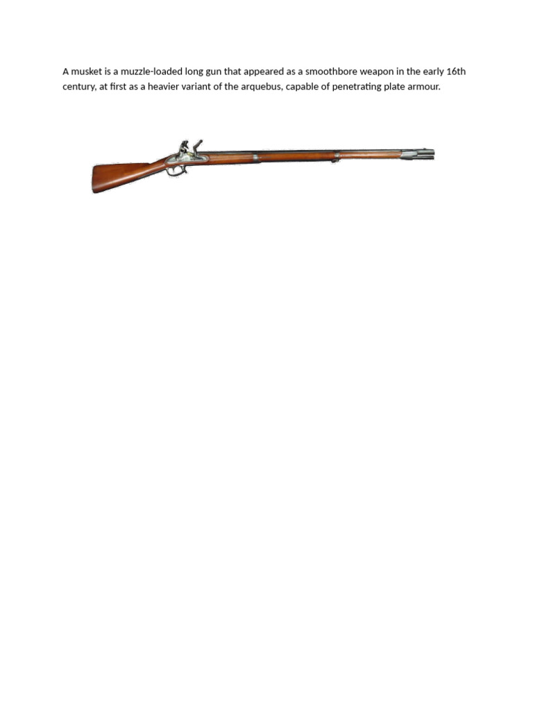 History of the Musket: A 16th Century Weapon | PDF