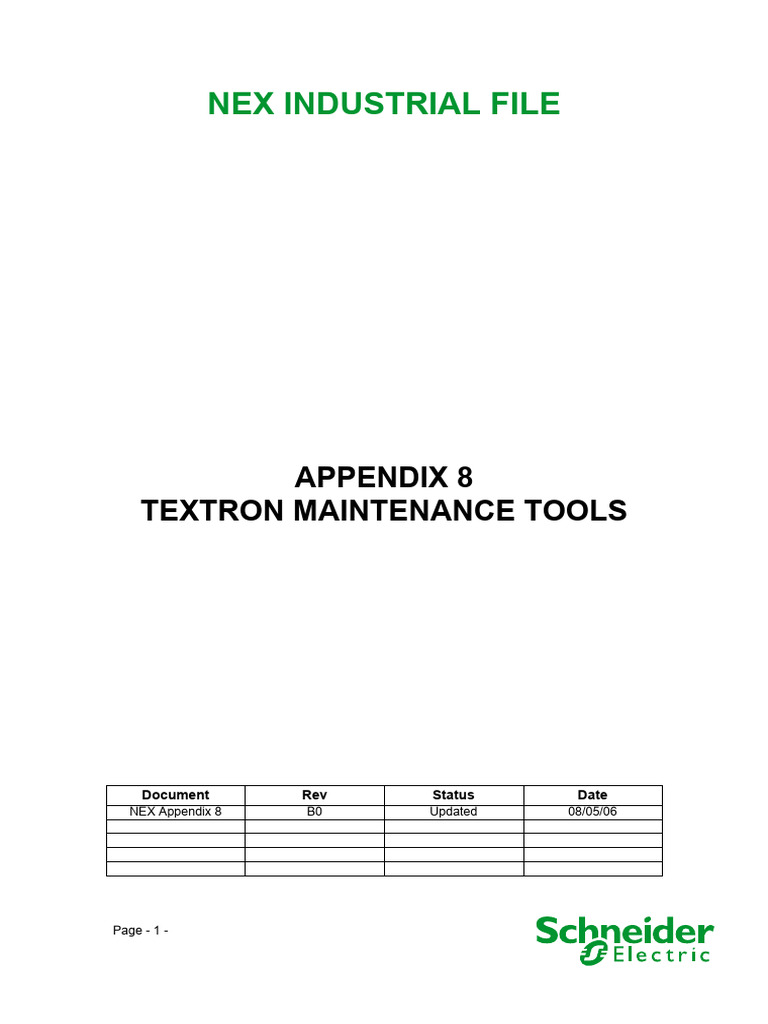 NEX Appendix 8 Textron Tools Rev B0 | PDF | Valve | Mechanical Engineering
