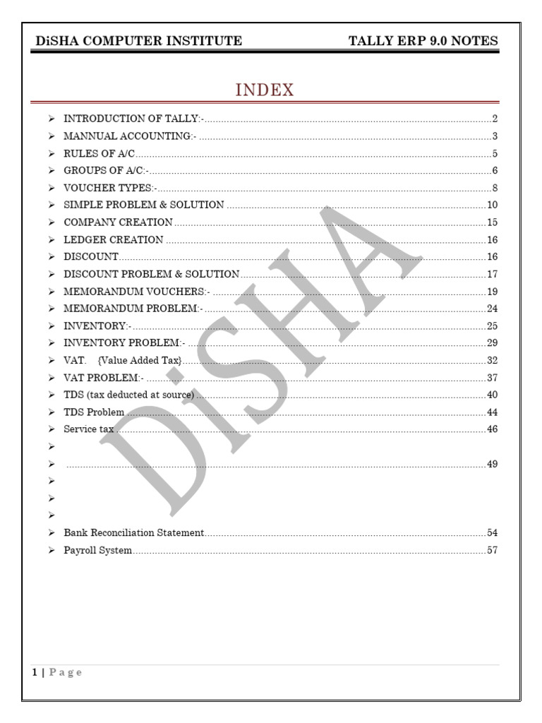 Tally ERP 9.0 Comprehensive Notes | PDF | Debits And Credits | Business