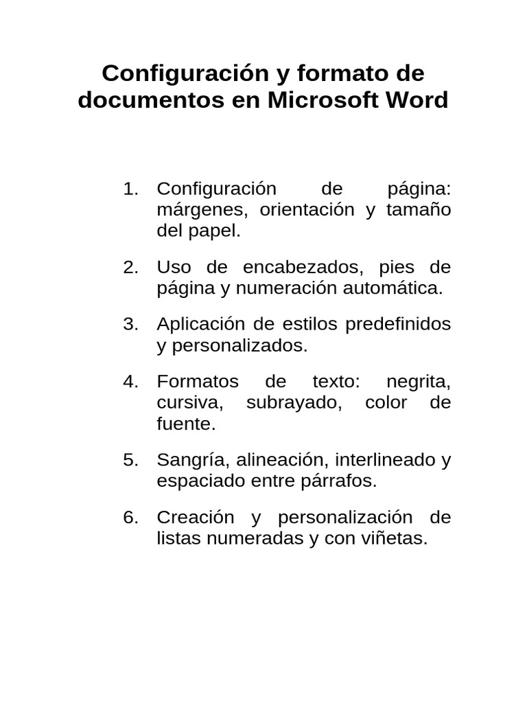 0 Configuración y Formato de Documentos en Microsoft Word | PDF