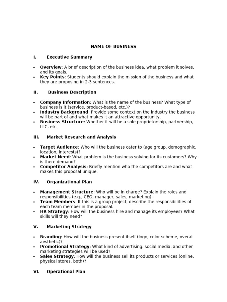 ELEMENTS AND STRUCTURE OF BUSINESS PROPOSAL | PDF | Marketing ...