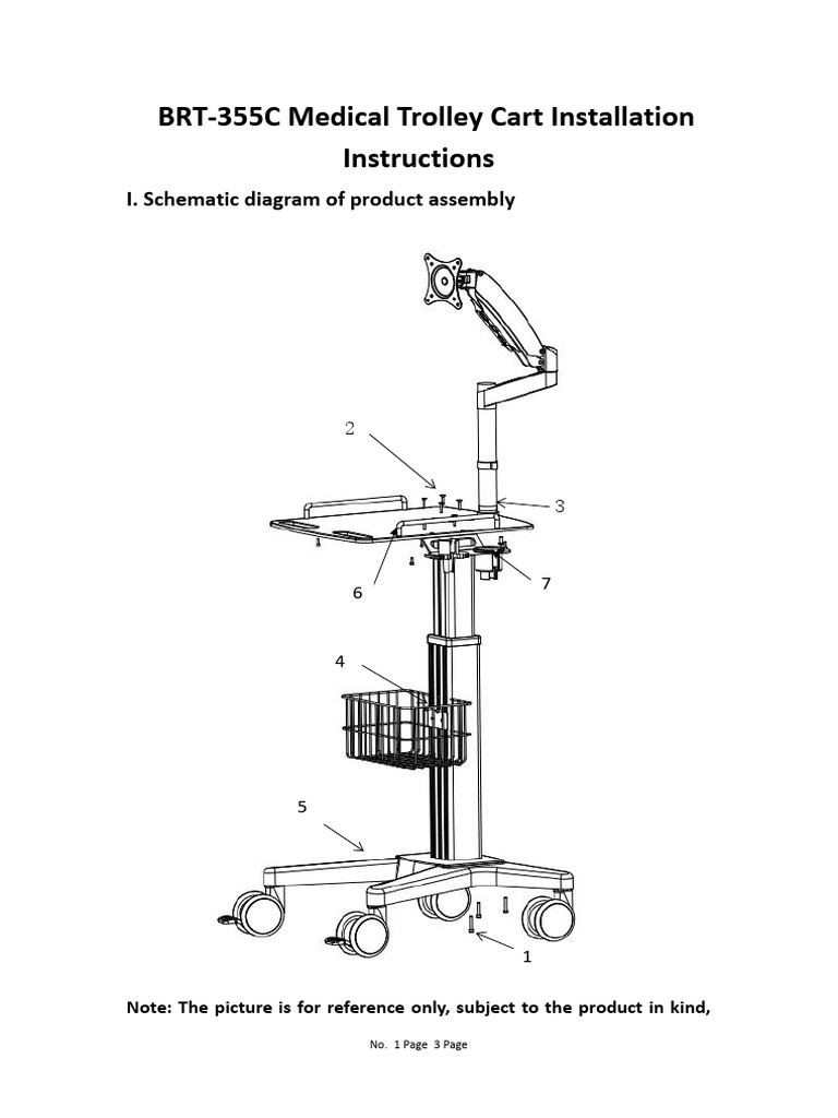 BRT-355C Medical Trolley Assembly Guide | PDF