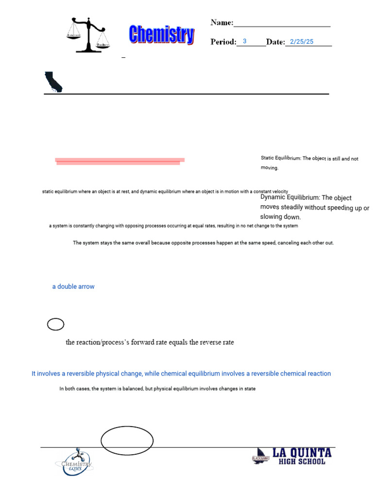 Kami Export - EQ - Equilibrium Basics | PDF | Chemical Equilibrium ...