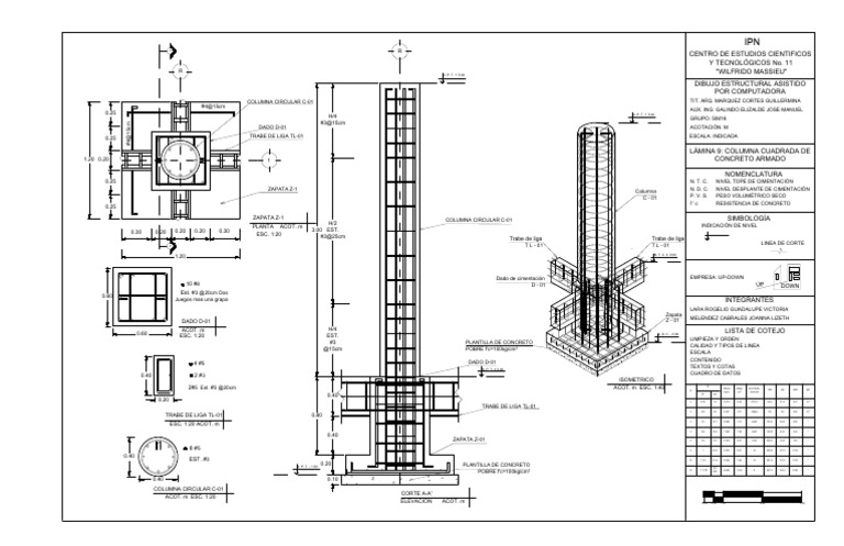 COLUMNA CIRCULAR DE CONCRETO ARMADO LAM.10-Model | PDF | Ingeniería ...
