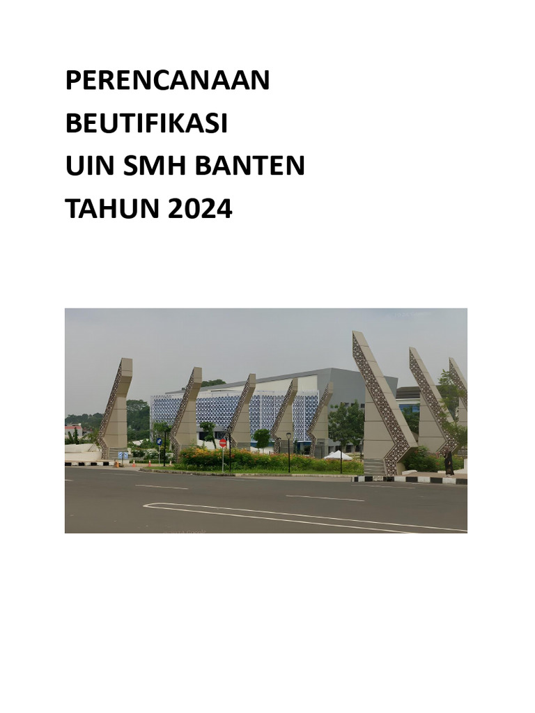 Rencana Beautifikasi UIN Serang 2024 | PDF