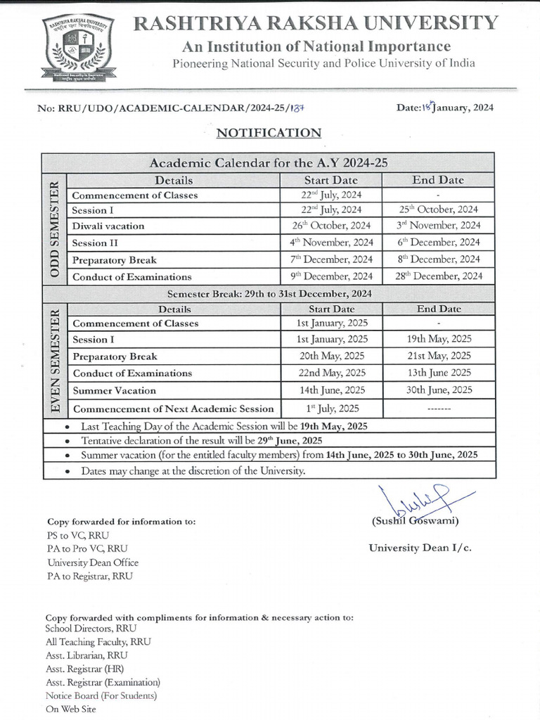 Academic Calendar A.Y. 2024 25 Scan 1 | PDF