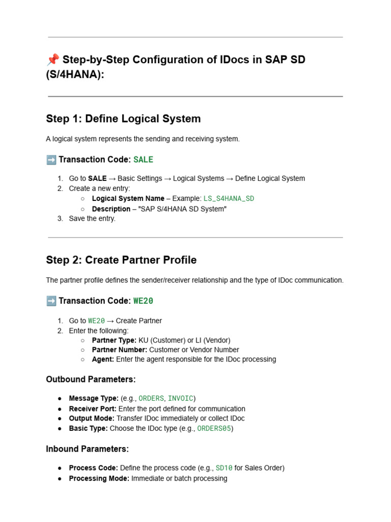 IDocs Configuration in SAP SD (S - 4HANA) - 1 | PDF | Communication | Computer Programming