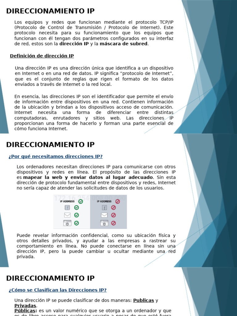 Direccionamiento Ip | PDF | Dirección IP | Protocolos de internet